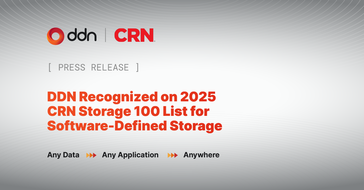 DDN Recognized on 2025 CRN Storage 100 List for Software-Defined Storage